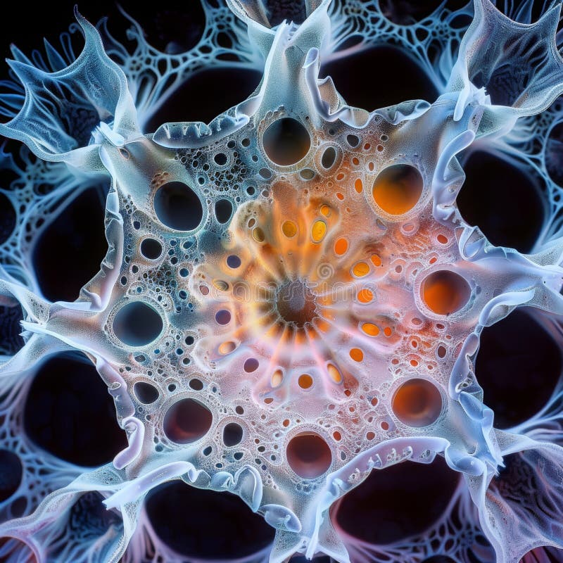 The Image is a Microscopic View of a Snowflake Stock Illustration ...