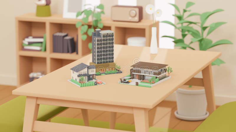 Image of Miniature Housing Consisting of 3D Illustration Stock ...
