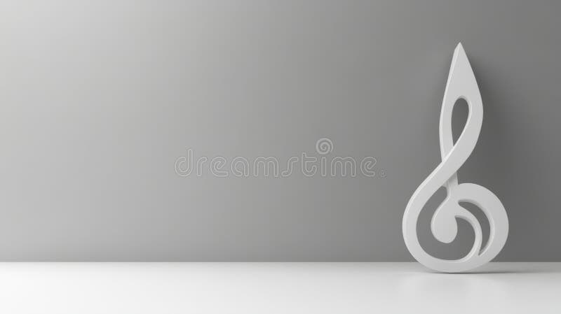 An Image with a Minimalist White Background and a Single Musical Note ...
