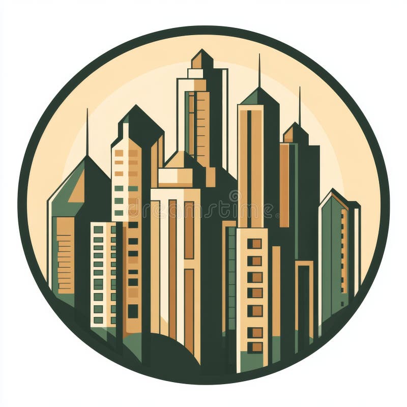 An Image of a Modern City with Greenery and Buildings is Illustrated on ...