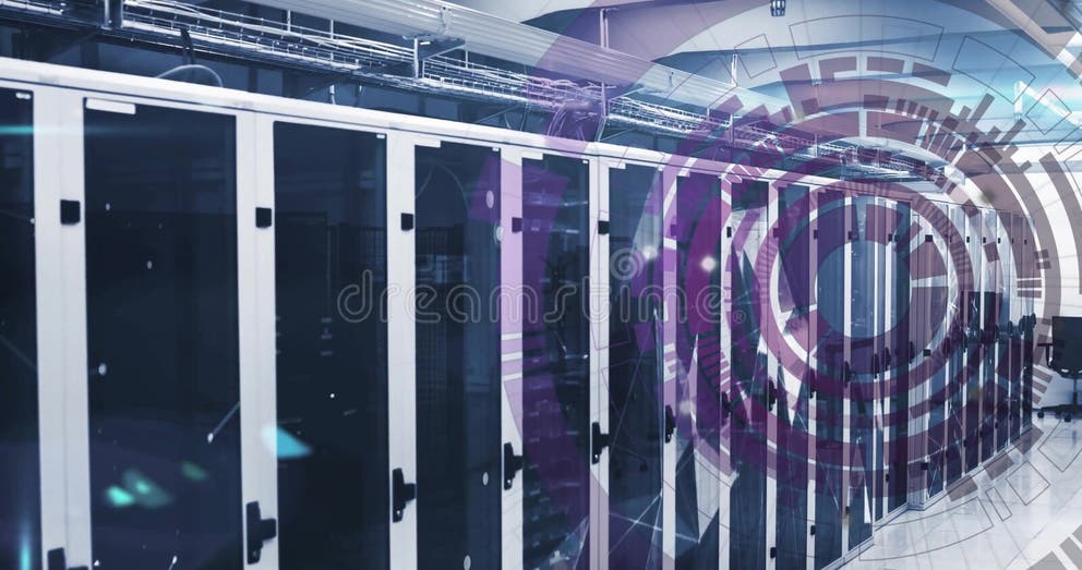 Image of Modern Data Center with Futuristic Digital Overlay and ...