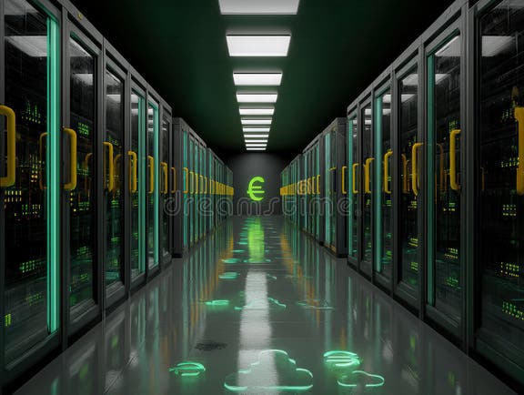 Image of a Modern Data Center, Showcasing Eco-friendly Server Racks ...