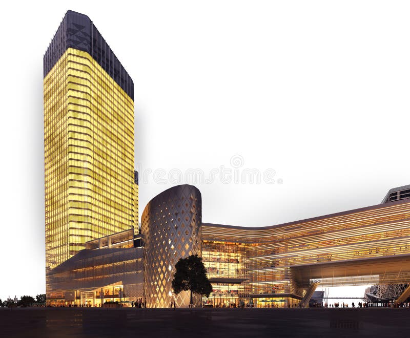 Image of Modern and Futuristic Building. 3d Rendering Stock ...