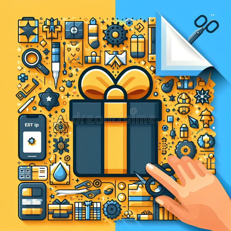 Image of a Modern Gift Made by Ia Stock Illustration - Illustration of ...