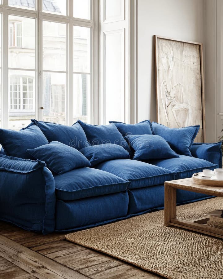 This is an Image of a Modern Living Room with a Minimalist, Boho ...