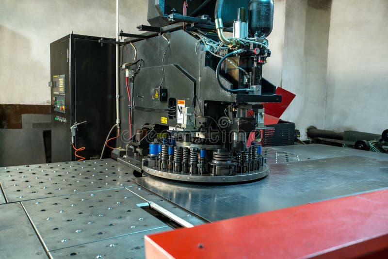 Image of Modern Machine for Punching Sheet Metal Stock Photo - Image of ...