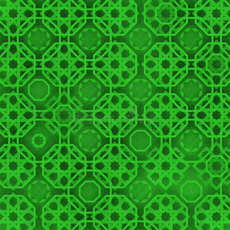 Green Arab Background with Shadows Stock Illustration - Illustration of ...
