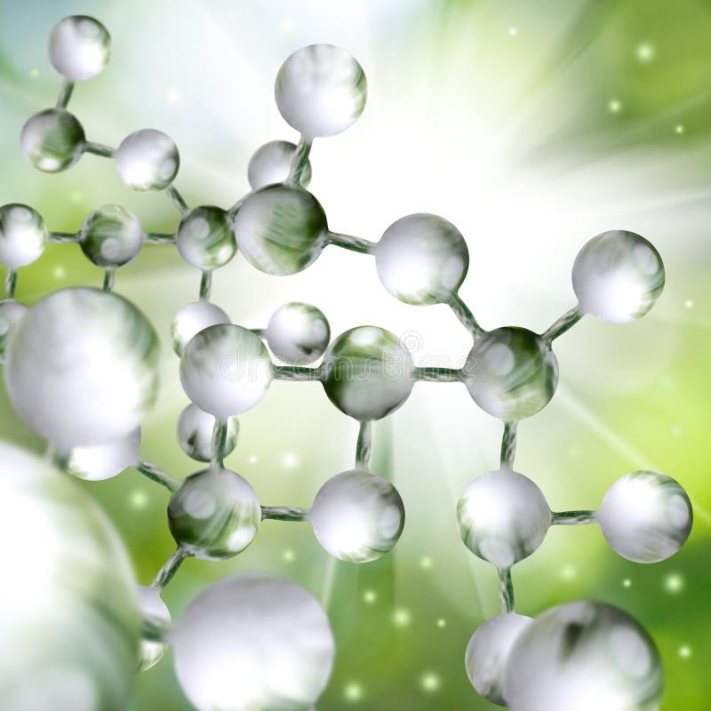 Image of Molecular Structure on a Green Background Closeup Stock Photo ...