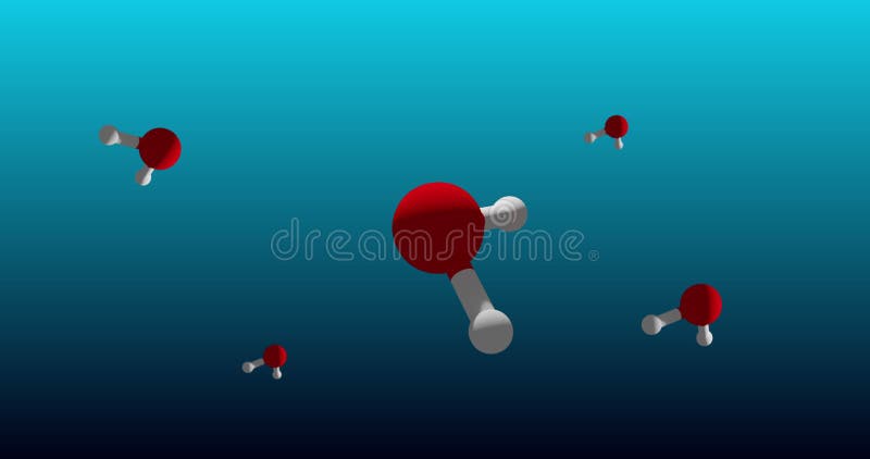 Image of Molecules Rotating on Blue Background Stock Photo - Image of ...