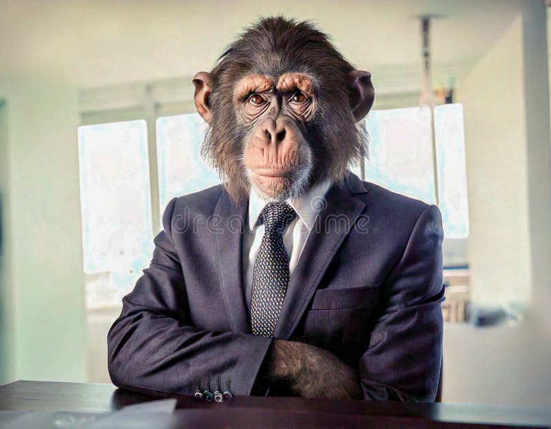 Image of Monkey with Suit and Tie Stock Illustration - Illustration of ...