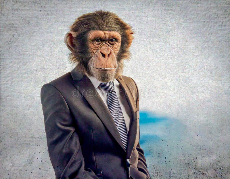 Image of Monkey with Suit and Tie Stock Illustration - Illustration of ...