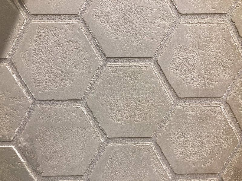 Image of Monochrome Tiled Flooring with a Honeycomb Pattern, Featuring ...