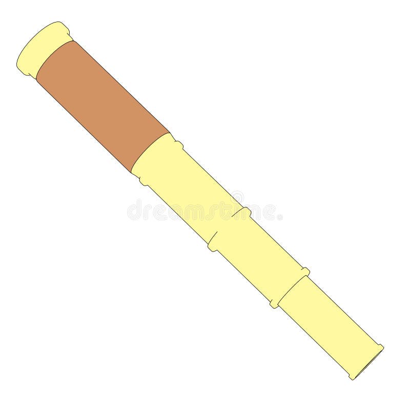 Monocular with Cartoon Character Stock Illustration - Illustration of ...