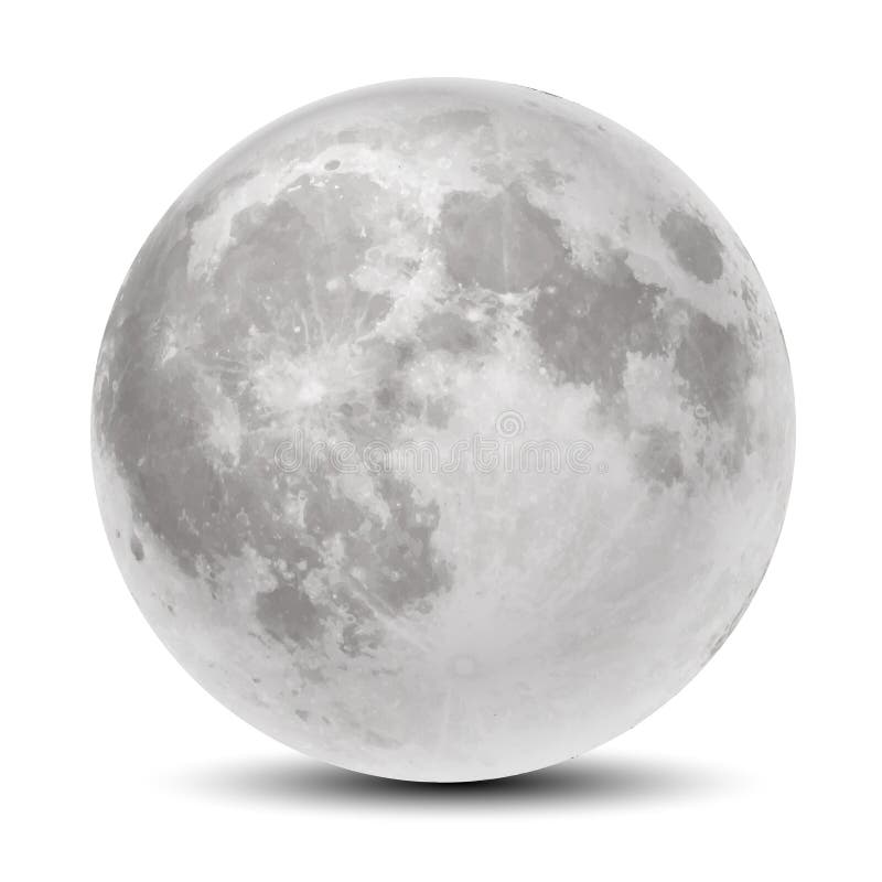 Image of the Moon on a White Background. Realistic Illustration Stock Illustration ...
