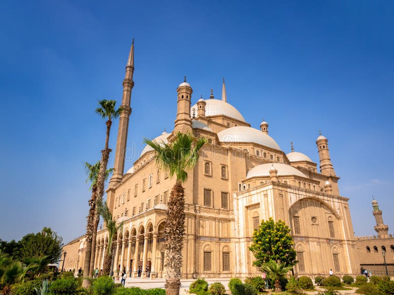 The Mosque of Muhammad Ali in Cairo Egypt at Sunset Stock Photo - Image ...
