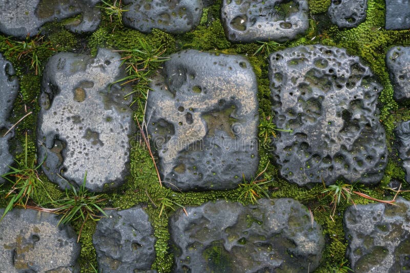 Mossy Cobblestone Path stock illustration. Illustration of landscape ...