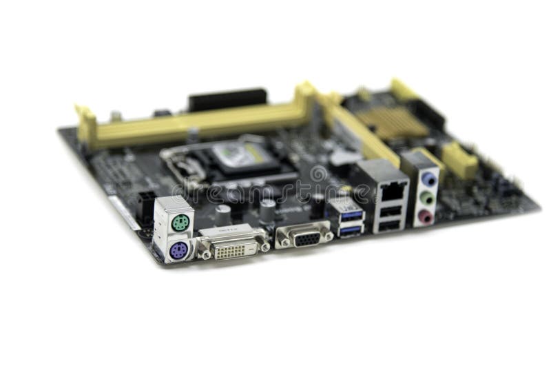 Isolated Mainboard stock photo. Image of memory, main - 4203306