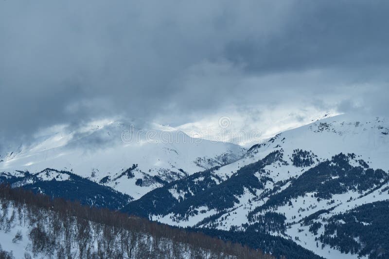Mountain Covered with a Snow Cloud Stock Image - Image of chasm ...
