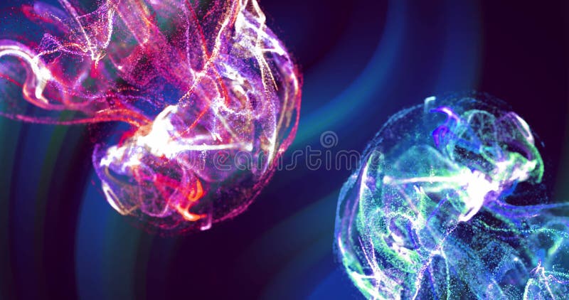 Image of Moving Glowing Lights and Waves Over Black Background Stock ...