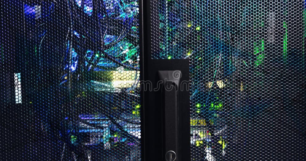 Image of Moving Shapes Over Server Room Stock Illustration ...