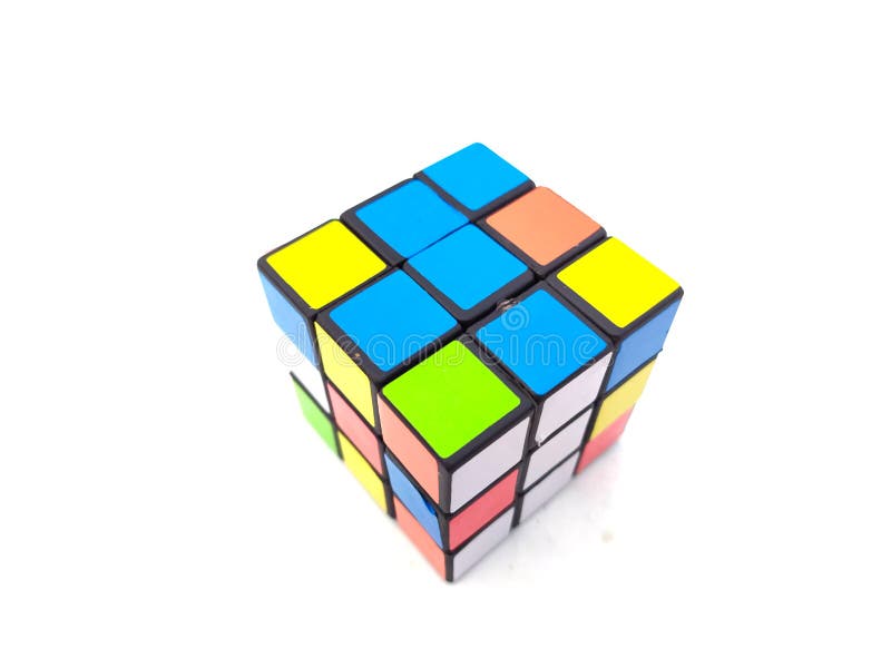 Multi Color Rubik`s Cube for Playing Isolated on a White Background ...