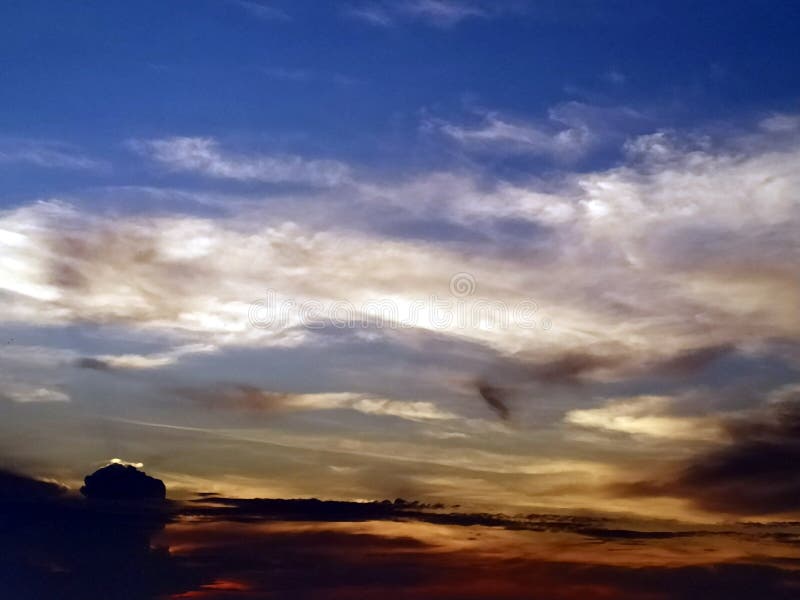 Multi Colored Clouds in the Evening Sky Stock Image - Image of faded ...