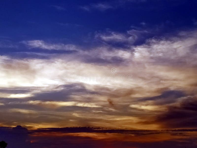 Multi Colored Clouds in the Evening Sky Stock Image - Image of colorful ...