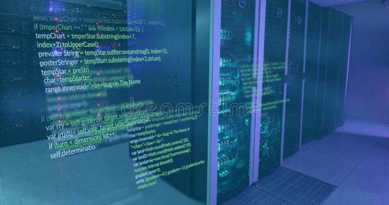 Image Of Multicolored Computer Language Over Data Server Systems In