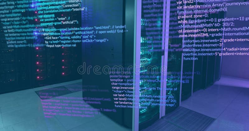 Image of Multicolored Computer Language Over Data Server Systems in ...
