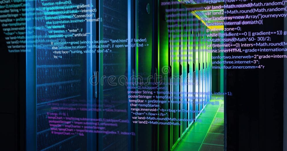 Image of Multicolored Computer Programming Language Over Data Server ...
