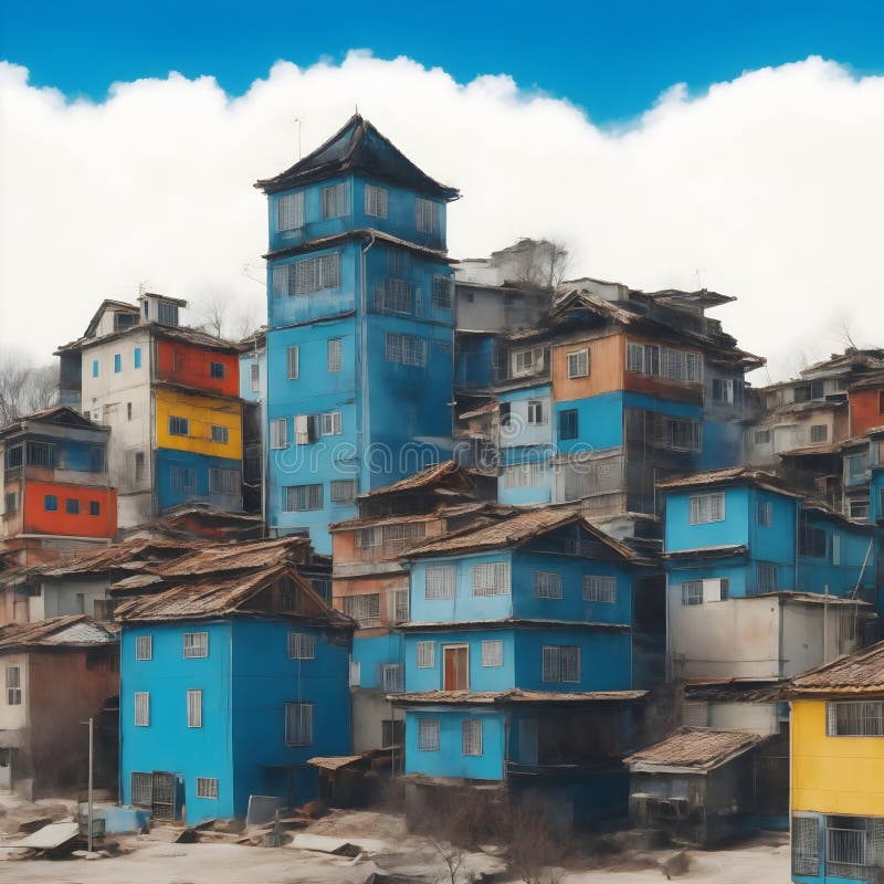 Image of the Multicolored Gigantic Scale Buildings Pile and Stack Up ...