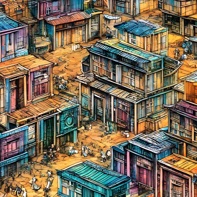 Image of the Multicolored Gigantic Scale Buildings Pile and Stack Up ...