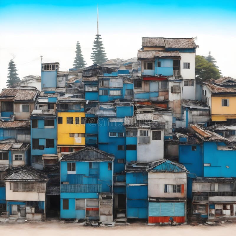 Image of the Multicolored Gigantic Scale Buildings Pile and Stack Up ...