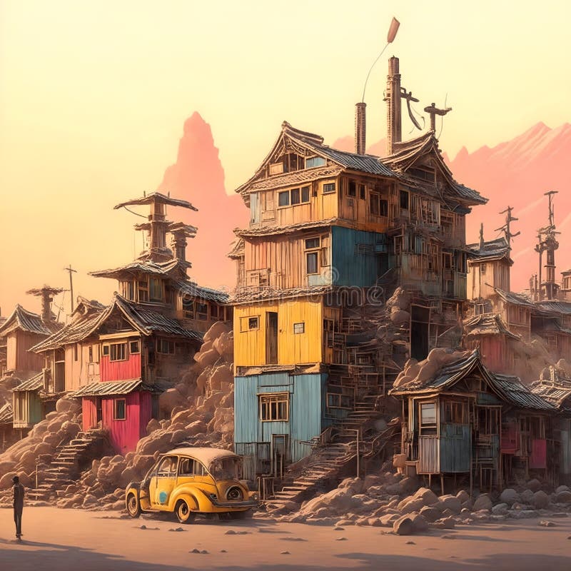 Image of the Multicolored Gigantic Scale Buildings Pile and Stack Up ...