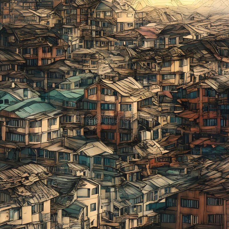 Image of the Multicolored Gigantic Scale Buildings Pile and Stack Up ...