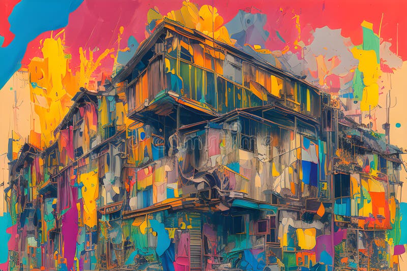 Image of the Multicolored Gigantic Scale Buildings Pile and Stack Up ...