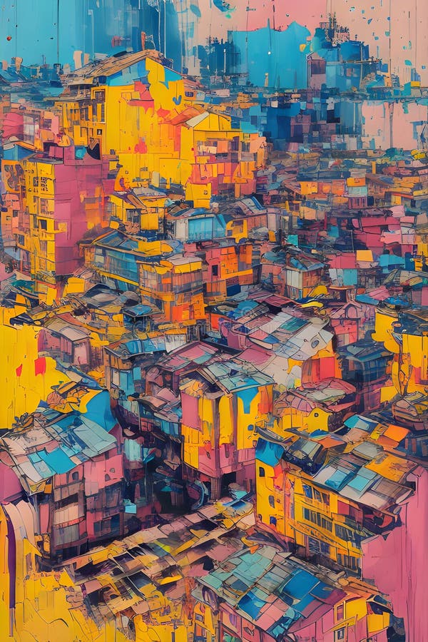 Image of the Multicolored Gigantic Scale Buildings Pile and Stack Up ...