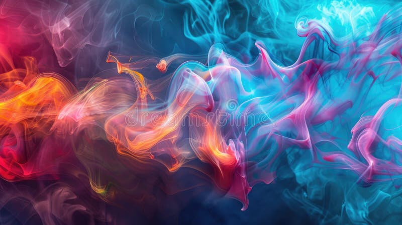 The Image is of a Multicolored Smoke Cloud. the Colors are Vibrant and ...