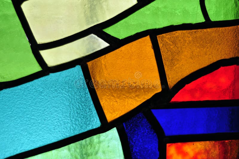 Image of a Multicolored Stained Glass Window with Irregular Bloc Stock ...