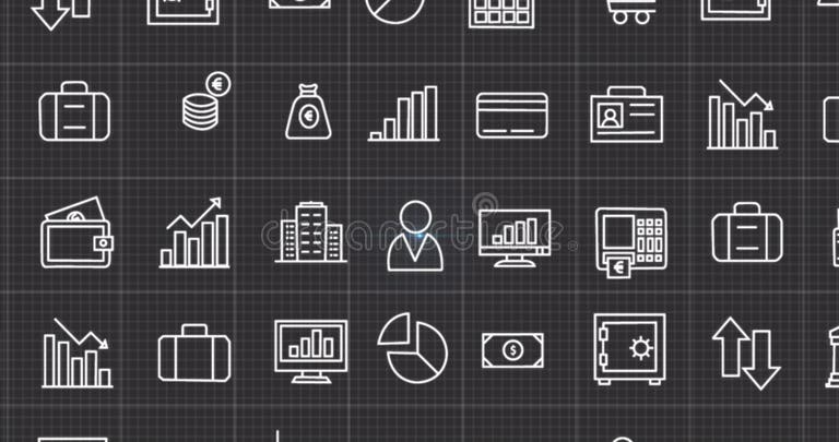 Image of Multiple Computer Icons and Screen with Programming Language ...