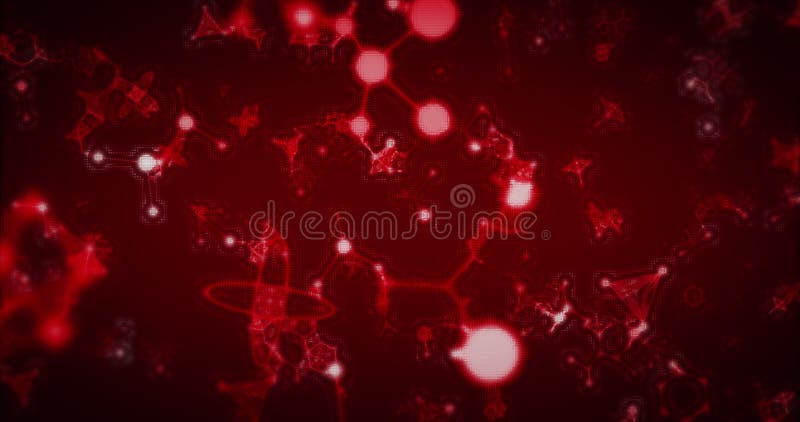 Image of Multiple 3d Glowing Red Molecules Stock Illustration ...