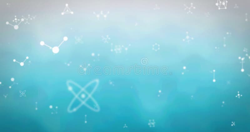 Image of Multiple Falling Networks of Connections on Blue Background ...