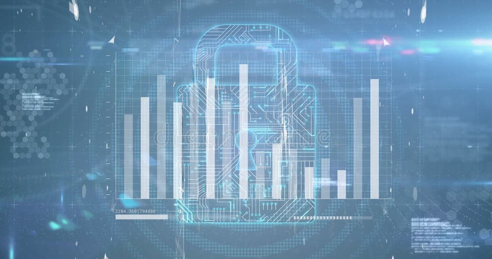 Image of Multiple Folder Icons Over Statistical Data Processing and ...