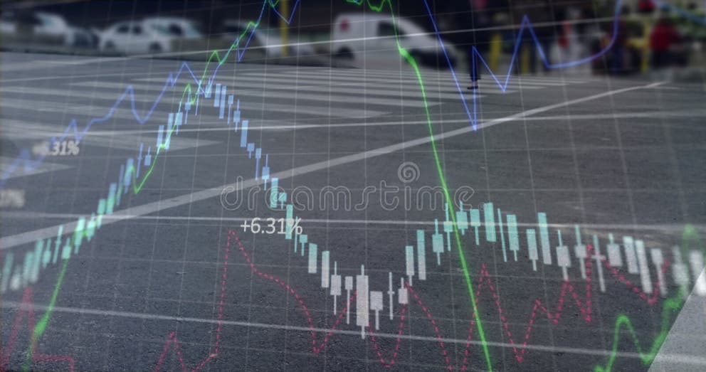 Image of Multiple Graph and Numbers Over Time-lapse of Low Section of ...