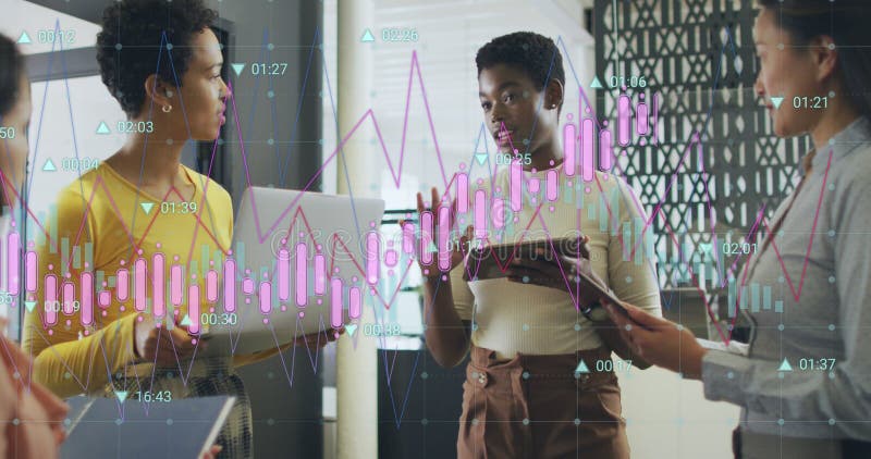 Image of Multiple Graphs with Changing Numbers, Diverse Female ...