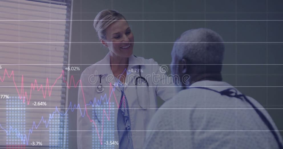 Image of Multiple Graphs with Changing Numbers, Diverse Female Doctor ...