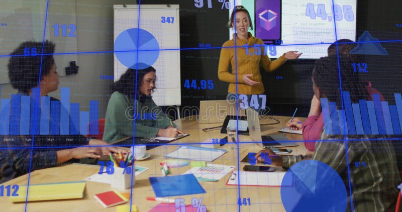 Image of Multiple Graphs, Changing Numbers, Diverse Female Woman ...