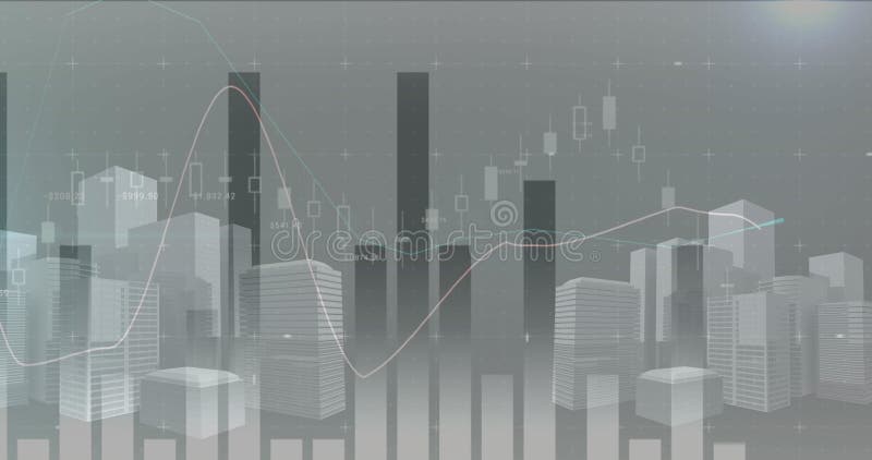 Image of Multiple Graphs and 3d Model of Buildings Against Over ...