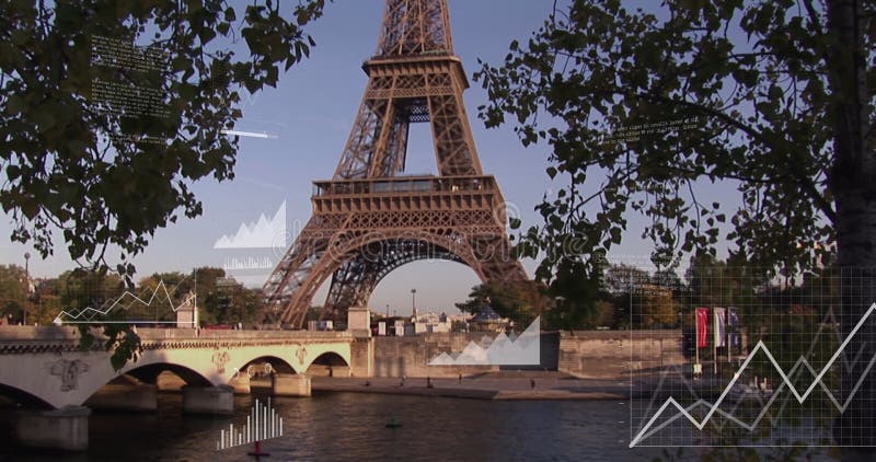 Image of Multiple Graphs and Data Over Trees, River and Bridge Against ...