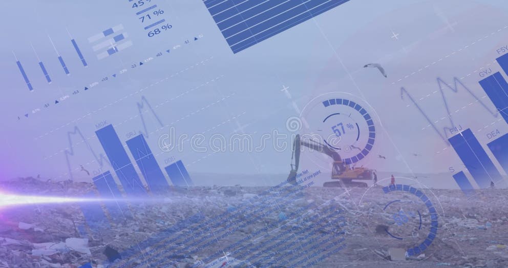 Image of Multiple Graphs with Database Moving Over Bulldozer Unloading ...